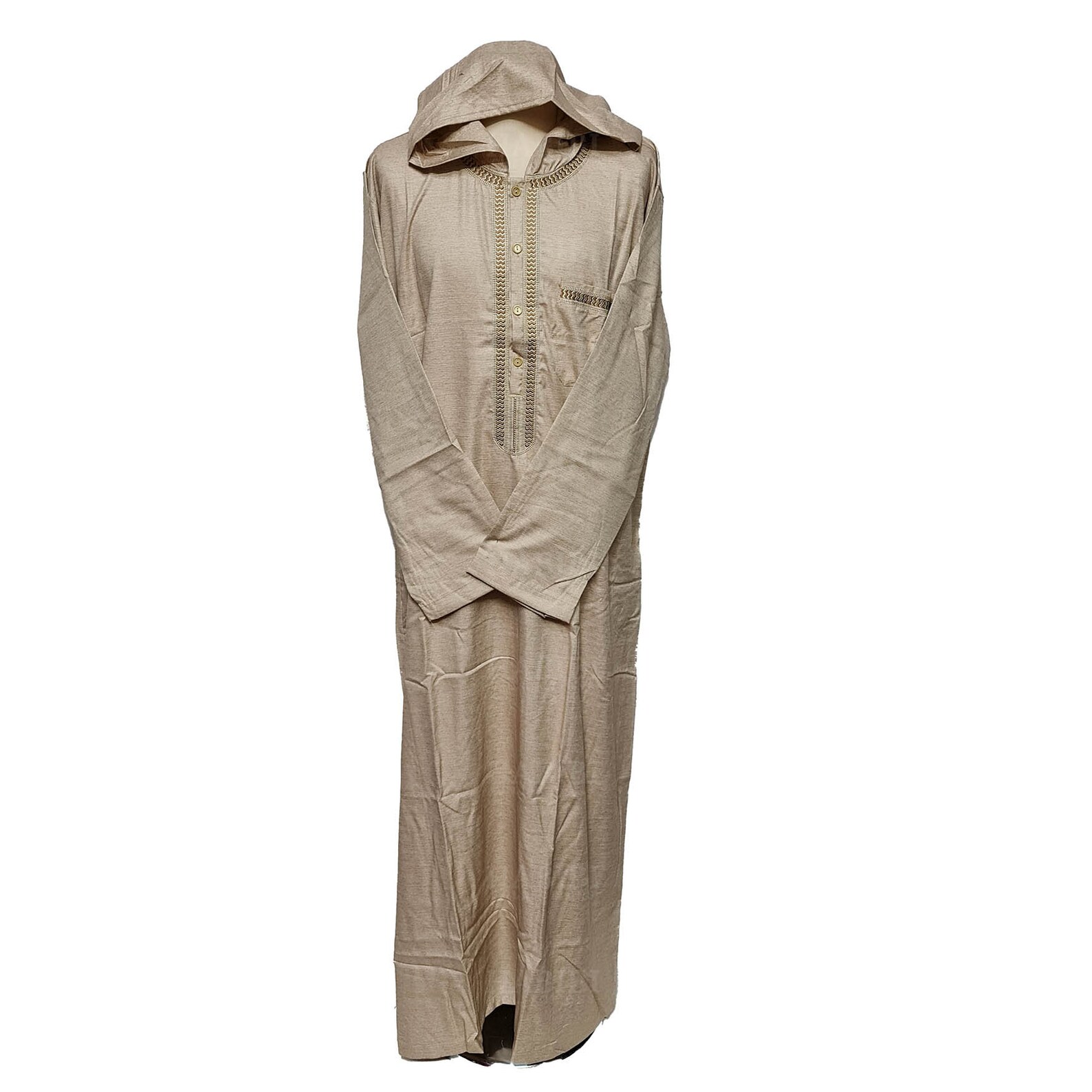 Moroccan Hooded Beige Long Sleeve Thobe - Etsy UK