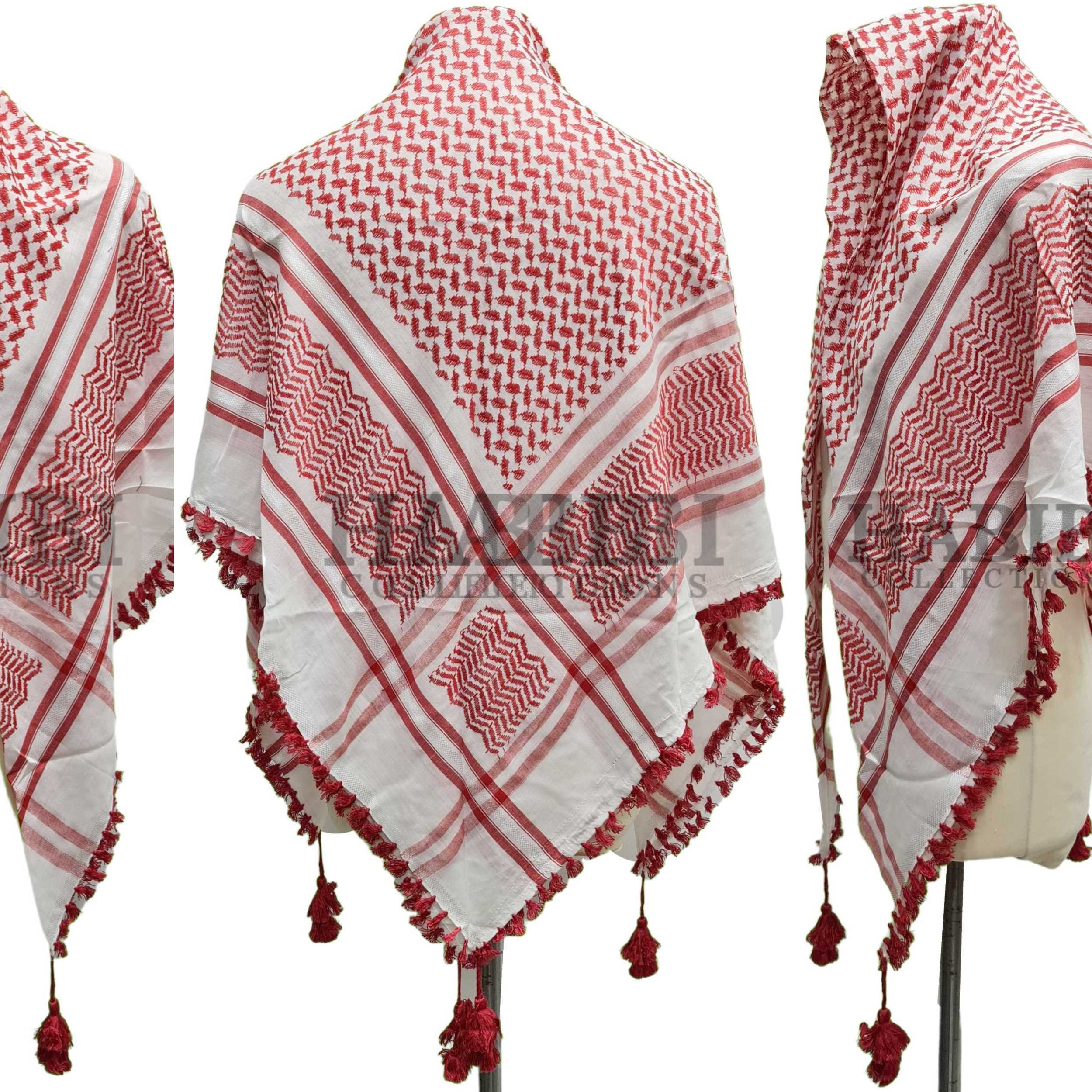 Red/white Shemagh Arab Head Scarf Wrap Arafat Keffiyeh - Etsy Canada