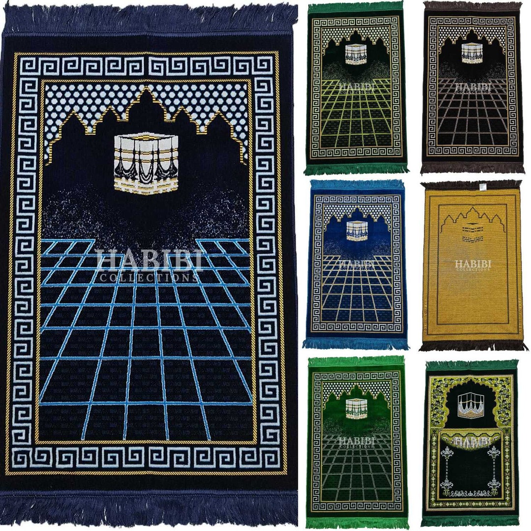 Islamic Kaba Square Pattern Prayer Mat Turkish Janamaz Musallah Rug-600 ...