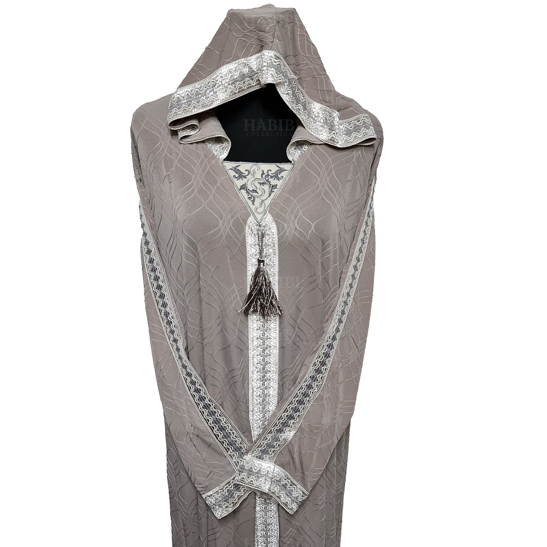 Women Moroccan Grey Hooded Long Maxi Dress Djelleba Abaya Robe | Etsy