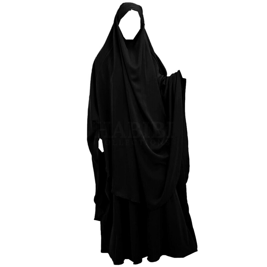 Muslim Islamic Women Prayer Maxi Dress Overhead Khimar Burqa Robe Abaya ...