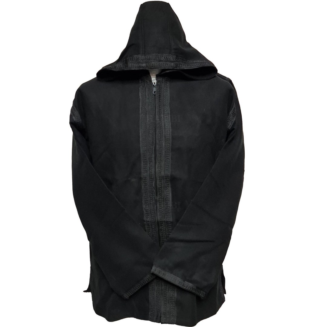 Moroccan Wool Blend Baja Jerga Jacket Hoodie Festival Hippy Tribal ...