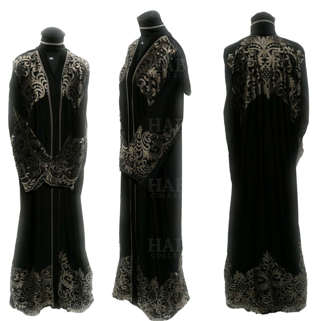 Luxury Neda Women's Black Open Front Abaya Burka Jilbab - Etsy