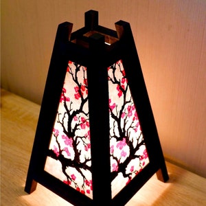 Japanese Lamp, Cherry Blossom Red Sakura Lamp, Japanese Style Lamp, Zen ...