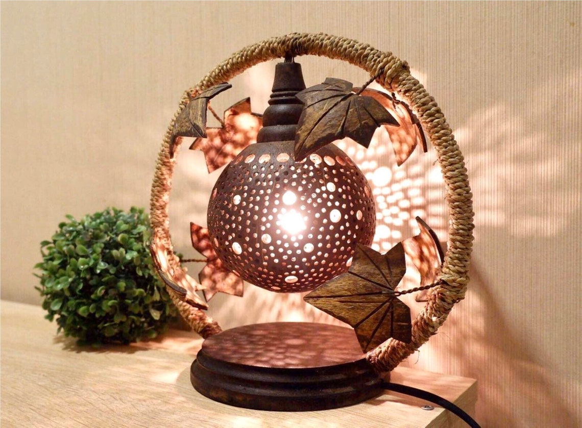 1 Balls Coconut Lamp Made of Coconut Shell for Bedroom Lamp - Etsy
