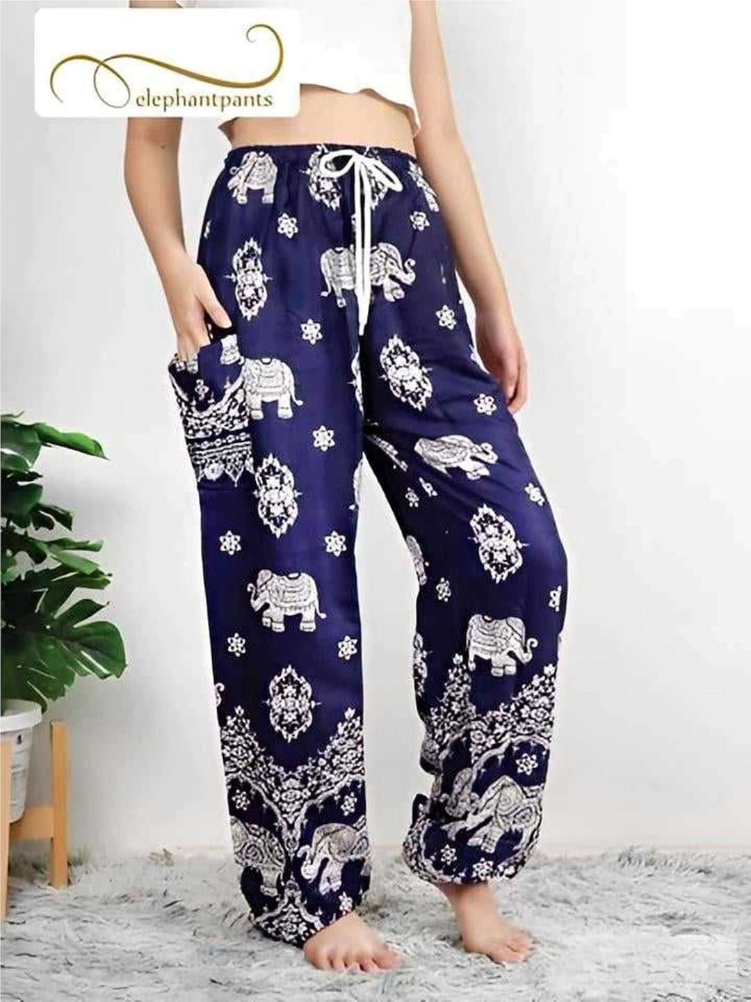 Thai Elephant Pants, Harem Pants With Mandala in Two-tone, Aladdin ...