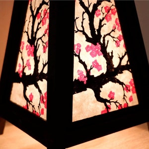 Japanese Lamp, Cherry Blossom Red Sakura Lamp, Japanese Style Lamp, Zen ...
