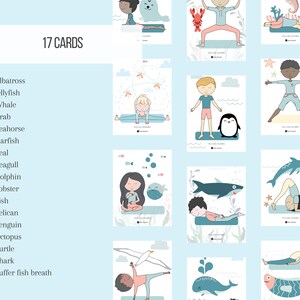 Printable Ocean Animals Yoga Cards for Kids - 17 Cards With Animals ...
