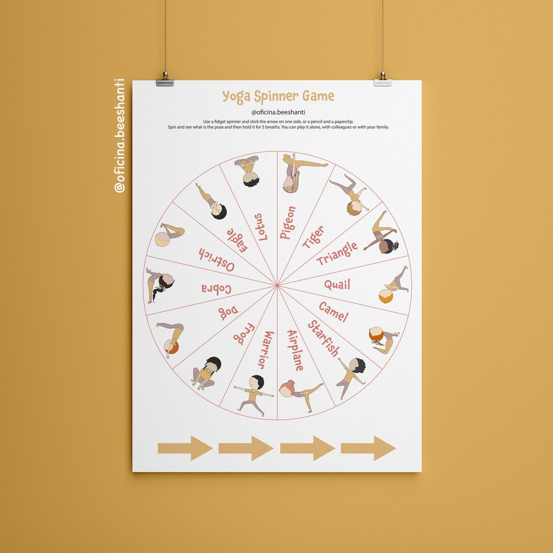 Printable Yoga Spinner Game, Asanas Exercises, Yoga Poses, Mindful ...