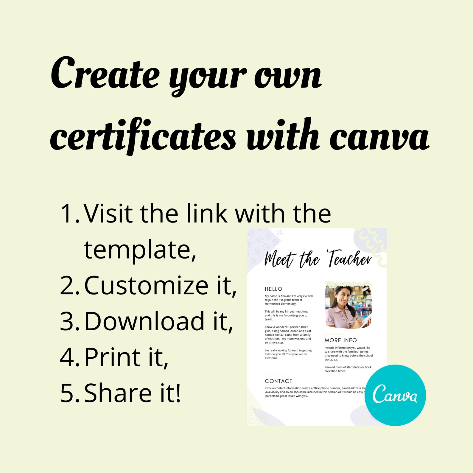 3 DIY Printable Meet the Teacher Templates | Back to School | Customize ...