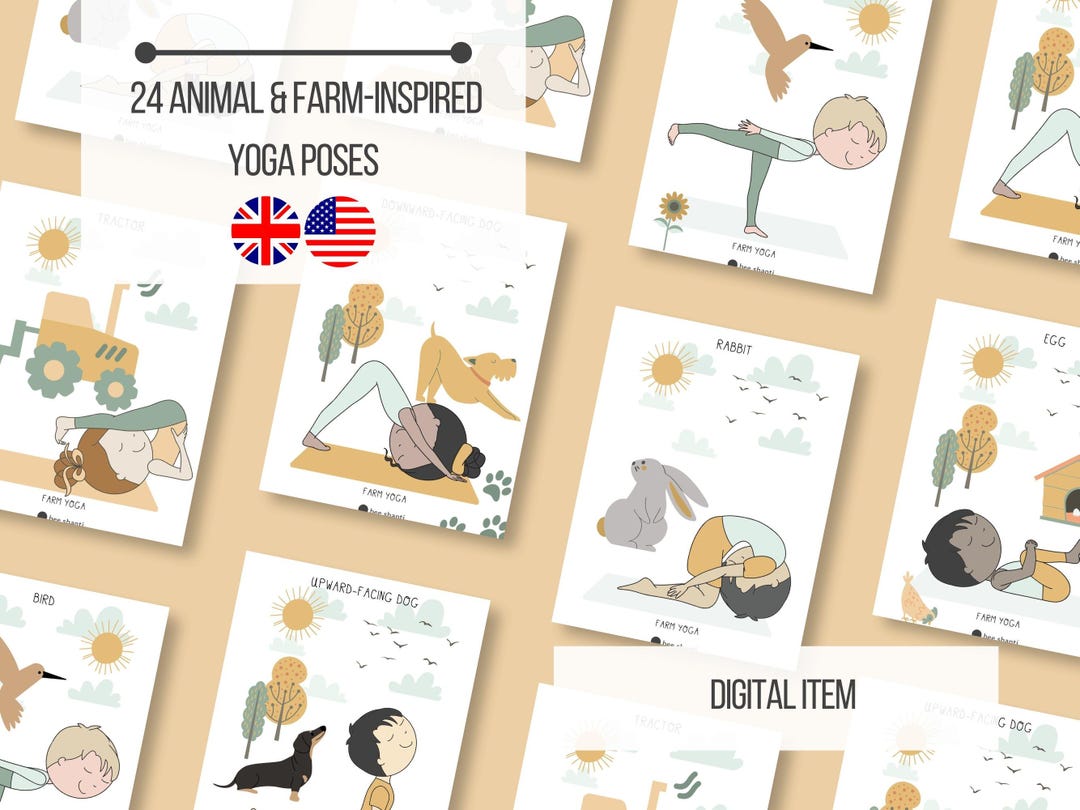 Farm Yoga Cards for Kids | 24 Animal & Farm-inspired Yoga Poses ...