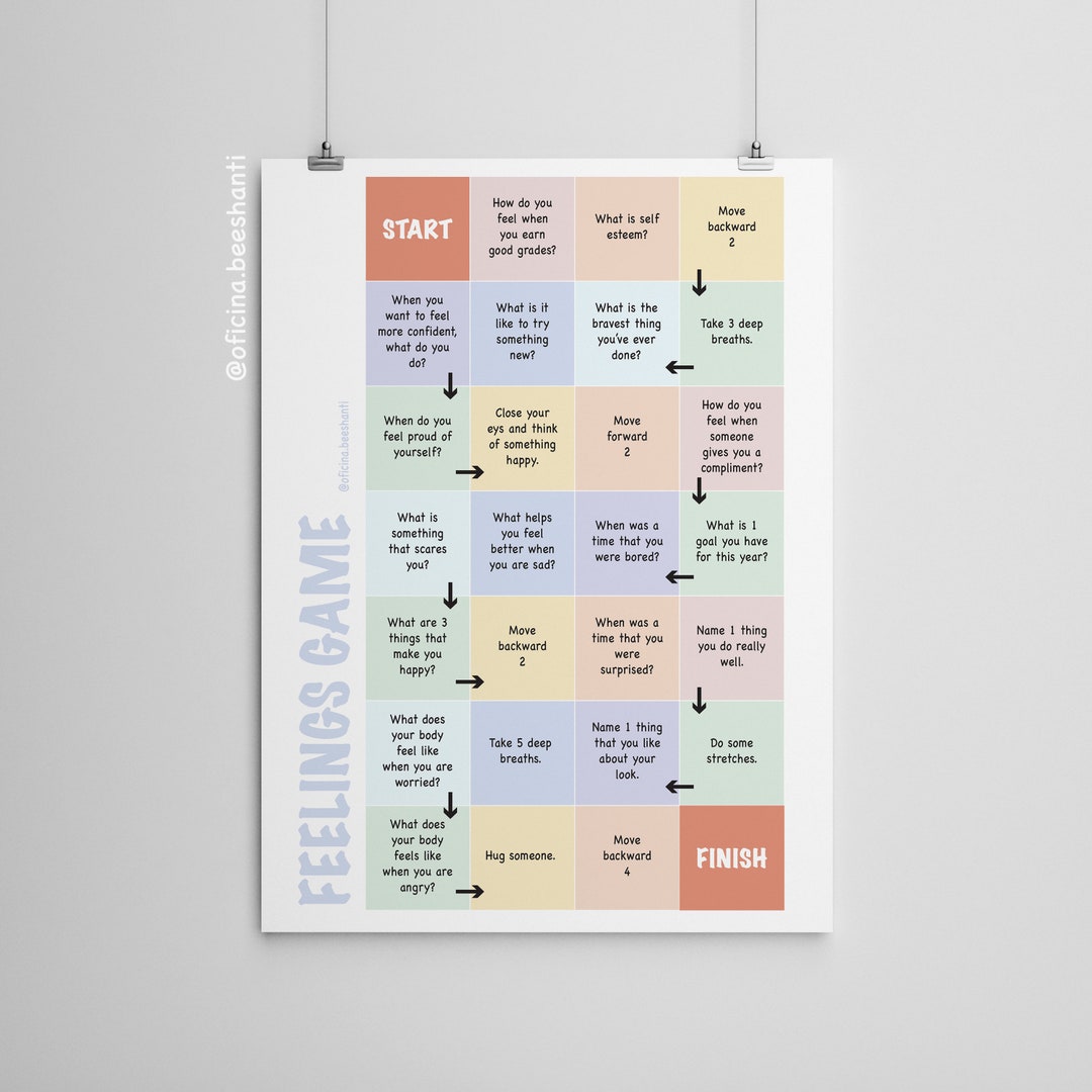 Feelings Game for Kids of All Ages, Easy Board Game Activity for Party ...