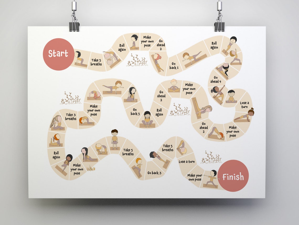 Yoga Game for Kids of All Ages, Easy Board Game Activity for Party ...