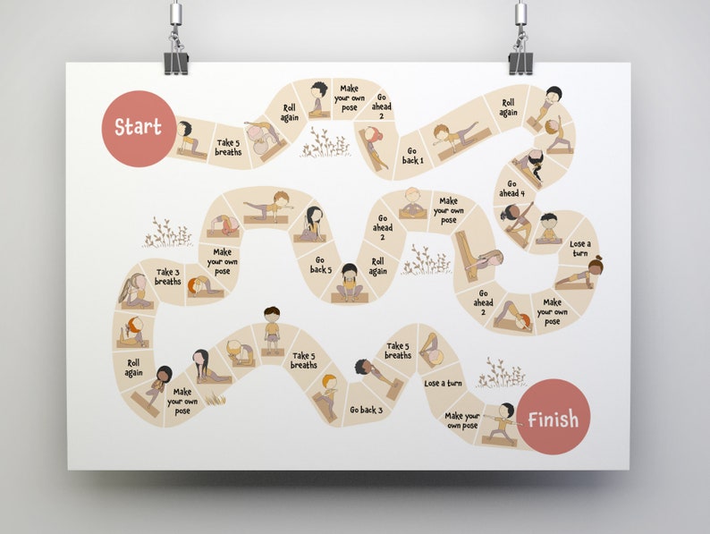 Yoga Game for Kids of All Ages, Easy Board Game Activity for Party ...