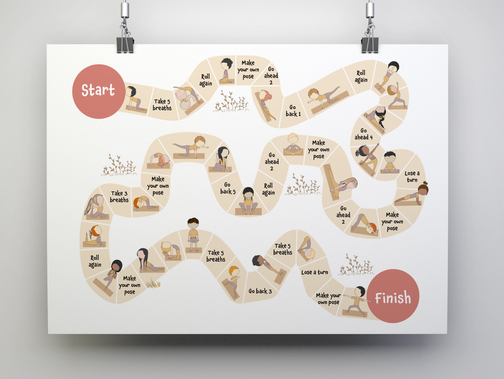 Yoga Game for Kids of All Ages, Easy Board Game Activity for Party ...