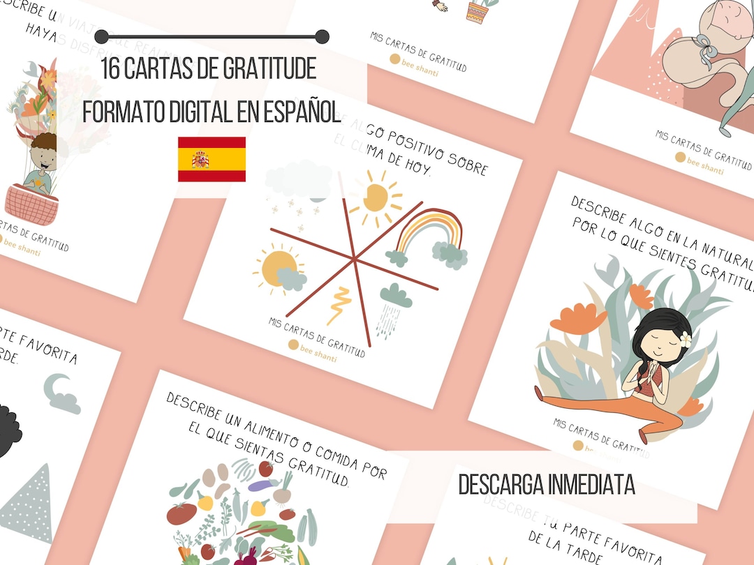 16 Cartas De Gratitud Imprimibles | DESCARGA INSTANTÁNEA - Español - Etsy