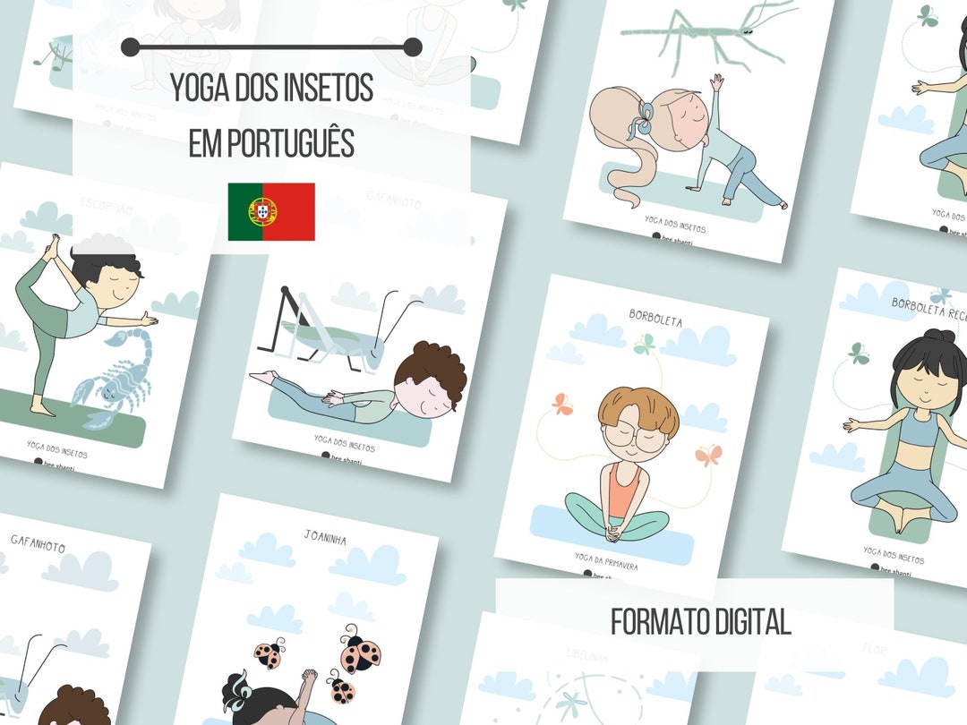 17 Cartas De Yoga Dos Insetos | Em Português | Yoga Kids | Aulas De ...