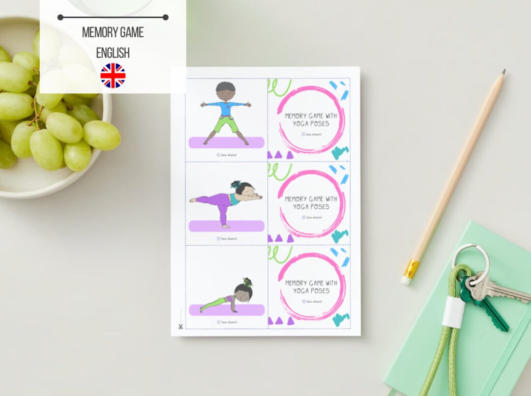 Memory Game With Yoga Poses for Kids of All Ages | Activity for a Party ...
