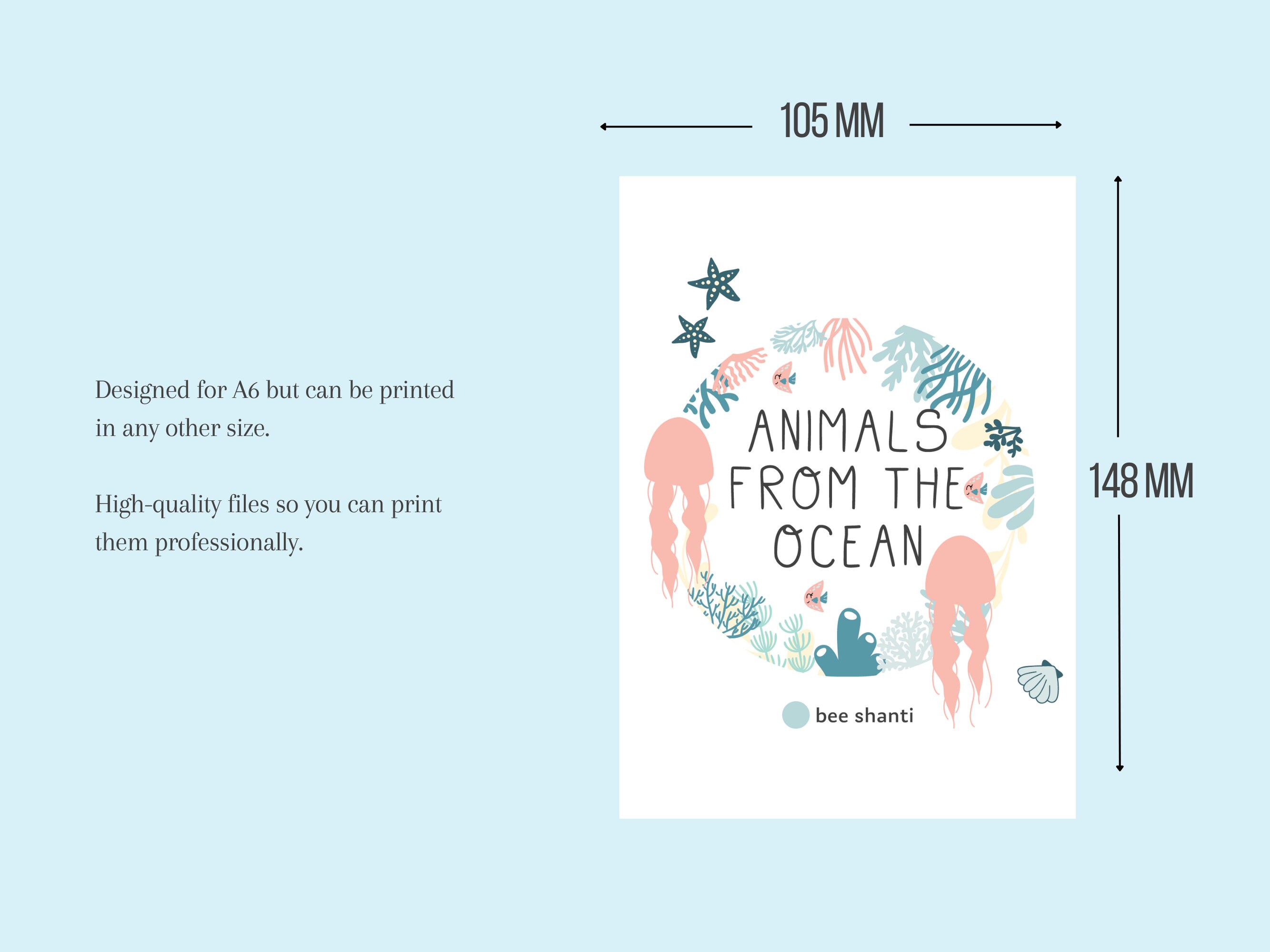 Printable Ocean Animals Yoga Cards for Kids 17 Cards With Animals From ...