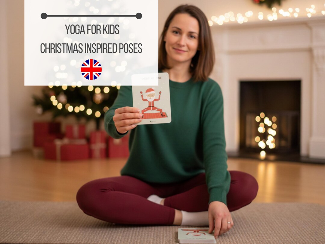 Christmas Inspired Poses Card Deck, Yoga With Santa , 12 Printable ...