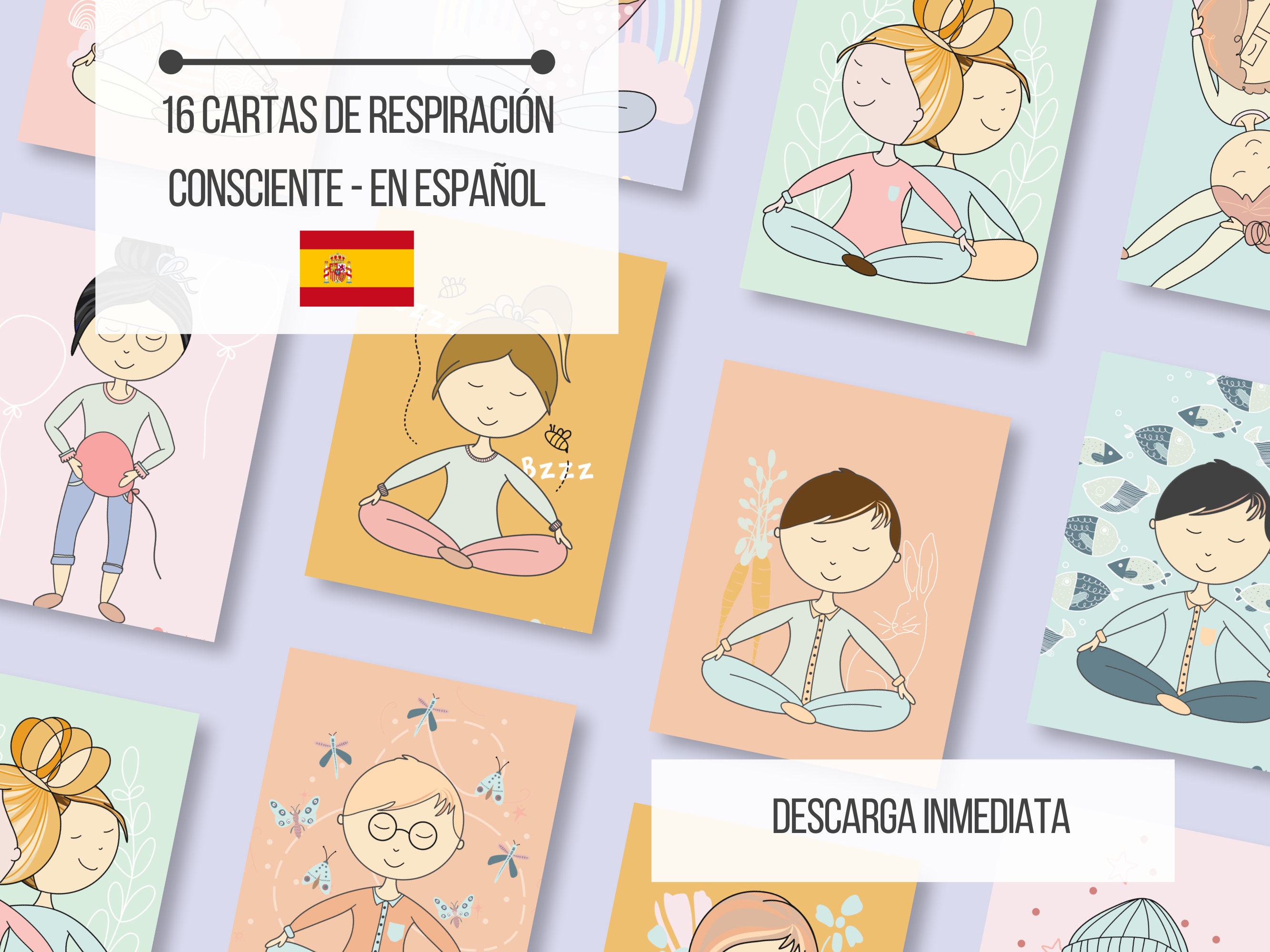 16 Cartas De Respiración Consciente | DESCARGA INSTANTÁNEA - Español - Etsy