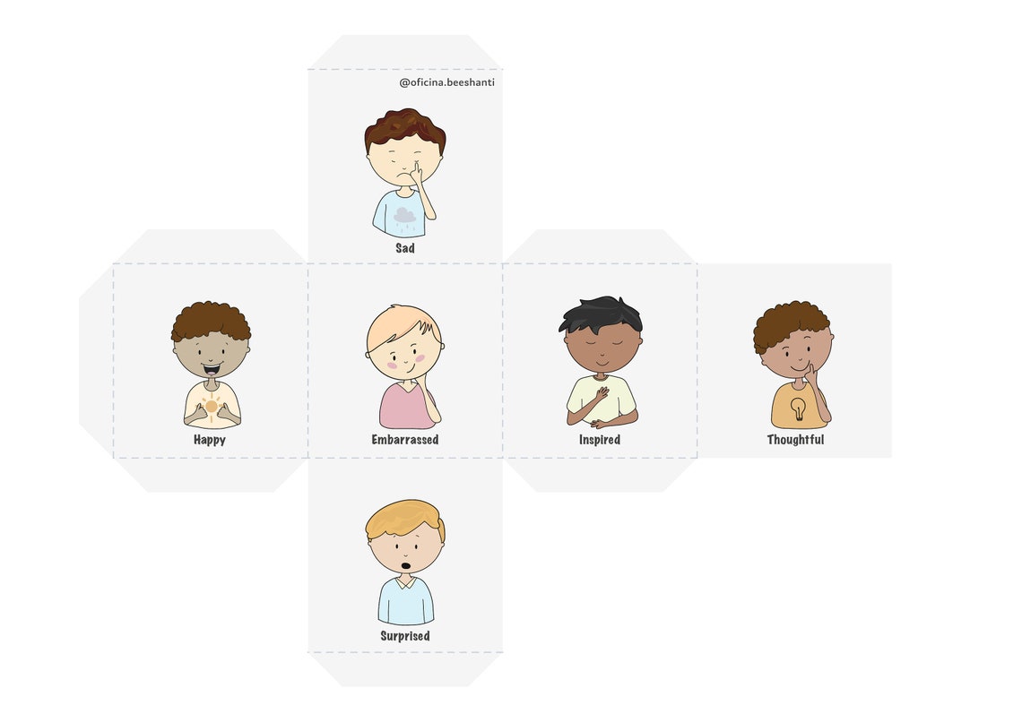 2 Printable Emotions Dices Social and Emotional Learning - Etsy