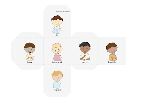 2 Printable Emotions Dices Social and Emotional Learning - Etsy