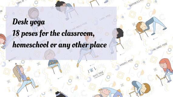 18 Printable Desk Yoga Cards Stretches for Sitting Back to | Etsy