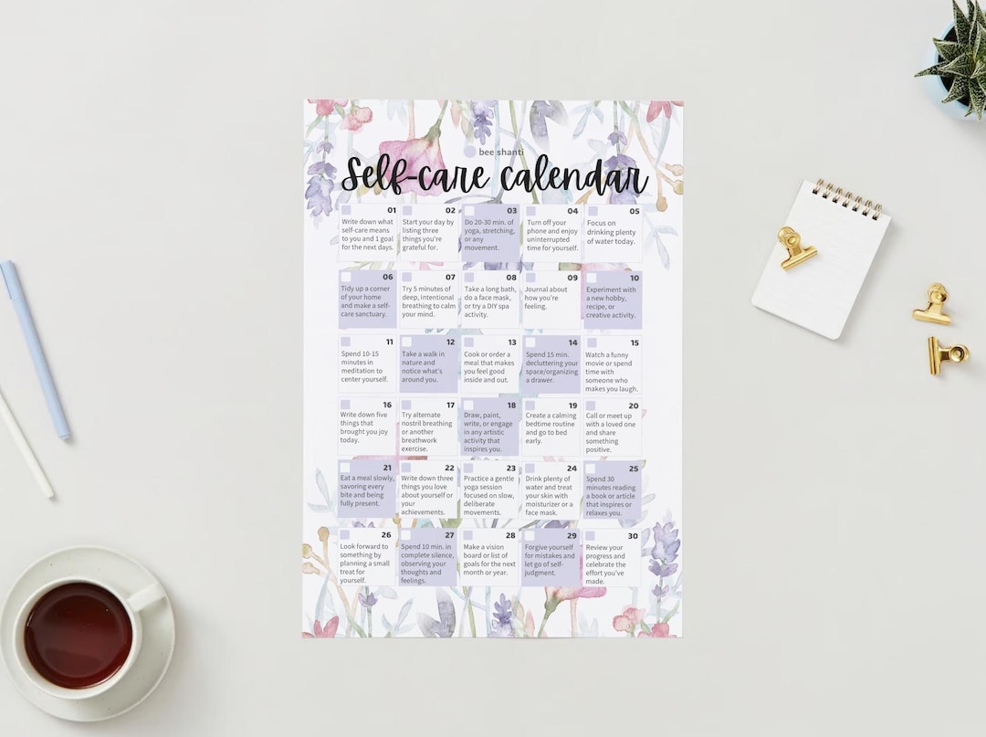Self-care Calendar - Etsy