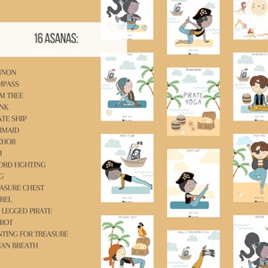 Printable Pirates Yoga Cards for Kids - 16 Cards Pirate-themed Asanas ...
