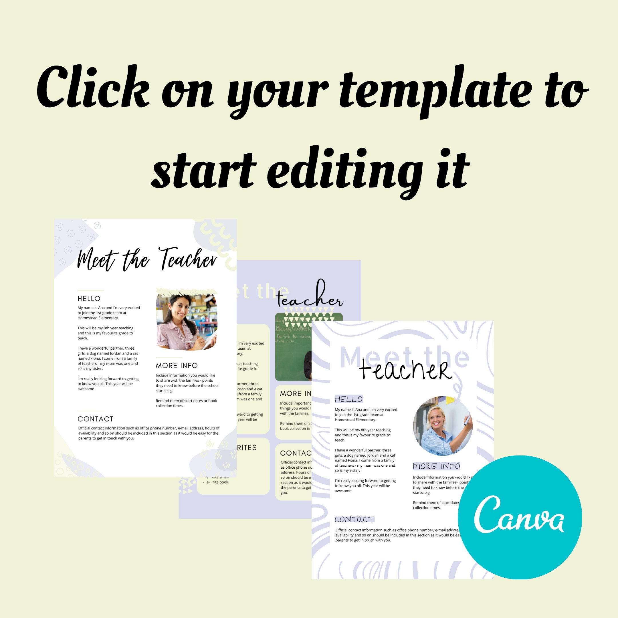 3 DIY Printable Meet the Teacher Templates | Back to School | Customize ...