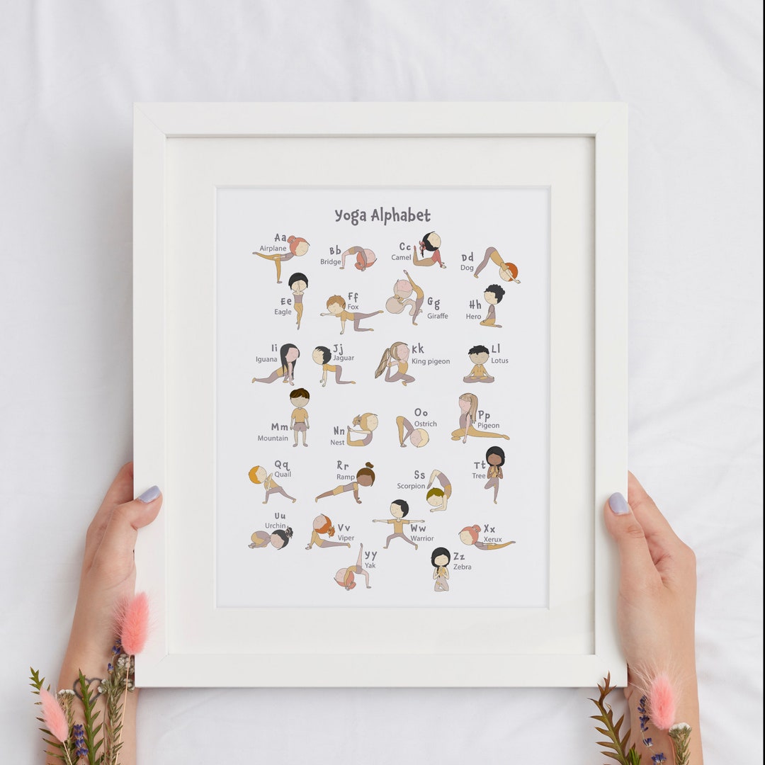 Yoga Alphabet Illustration, Kids Room Art, Yogi Art, Nursery Wall Art ...