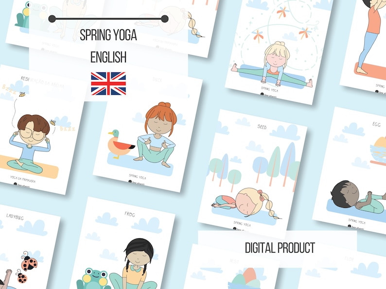 Printable Spring Yoga Cards for Kids - 18 Asanas With Animals and Other ...
