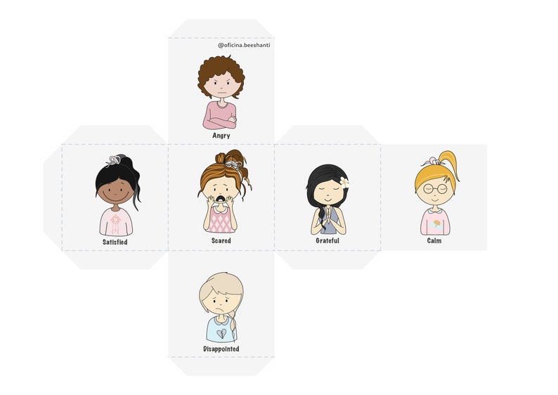 2 Printable Emotions Dices, Social and Emotional Learning Tools ...
