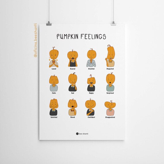 Pumpkin Feelings Printable Feelings Chart Social Emotional | Etsy