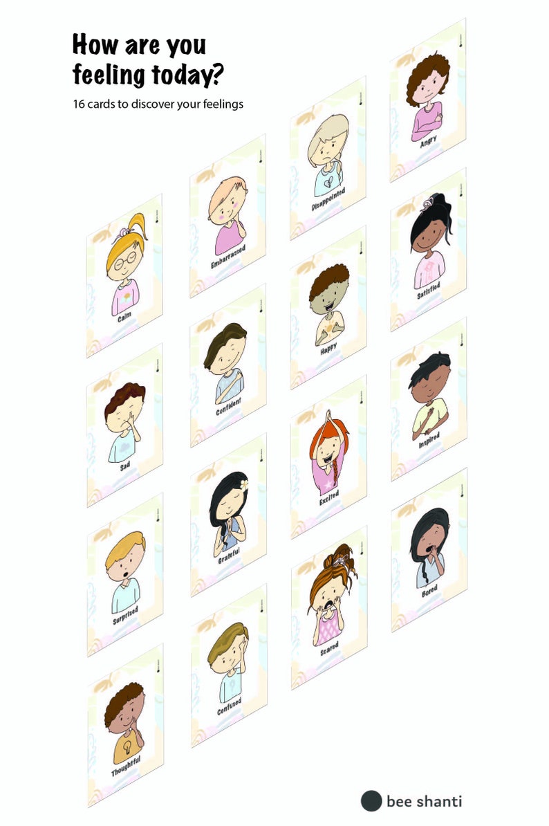 Printable Feelings Cards for Kids, School Activities, Emotional ...