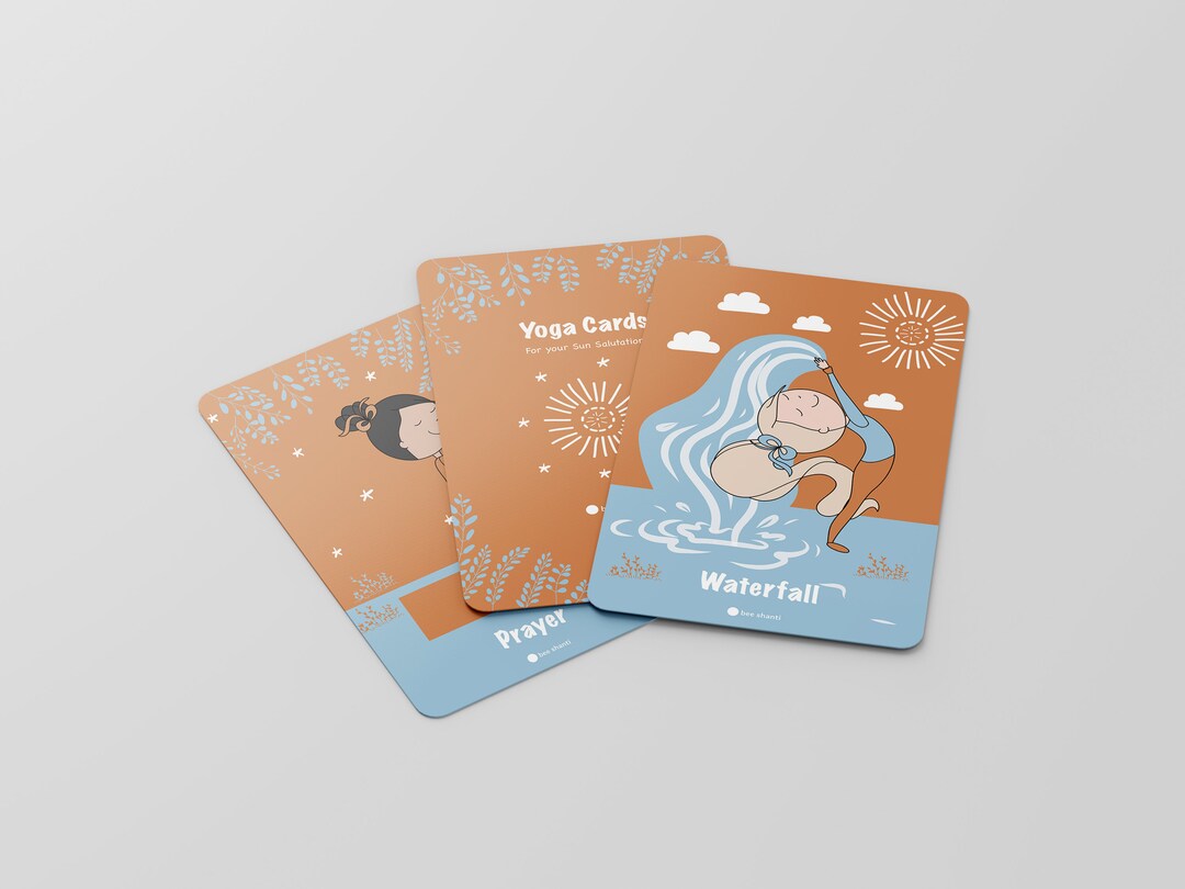 Sun Salutation Yoga Cards, 16 Cards With the Sunsalutation Postures for ...