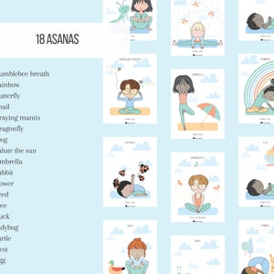 Printable Spring Yoga Cards for Kids - 18 Asanas With Animals and Other ...