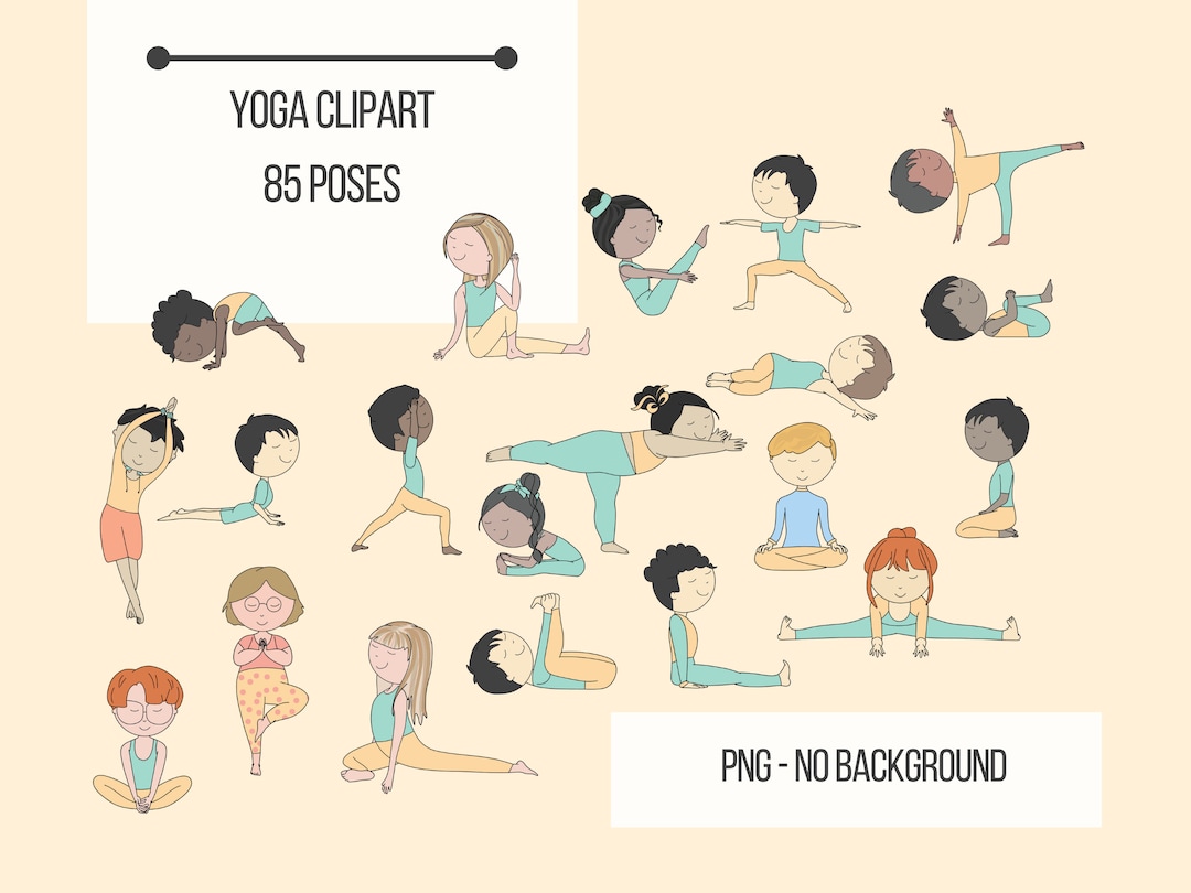 85 Yoga Kids Poses, Yoga Clip Art, Meditation, Yoga Class, Gym Practice ...