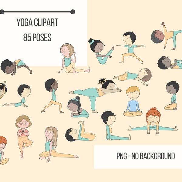Yoga Clipart - Etsy