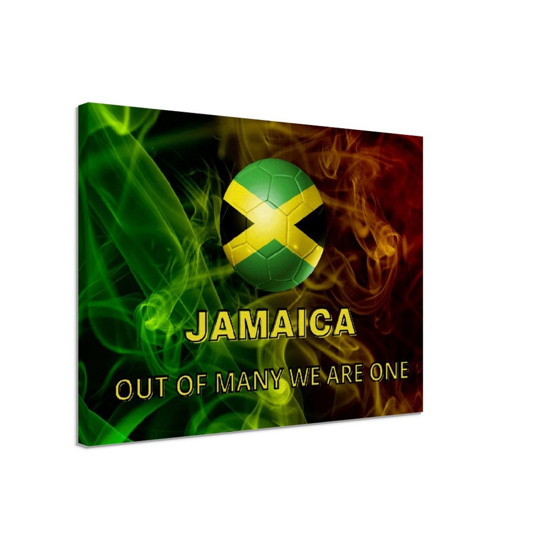 Jamaican Unity Picture Canvas Image Print: Red Gold and Green - Etsy