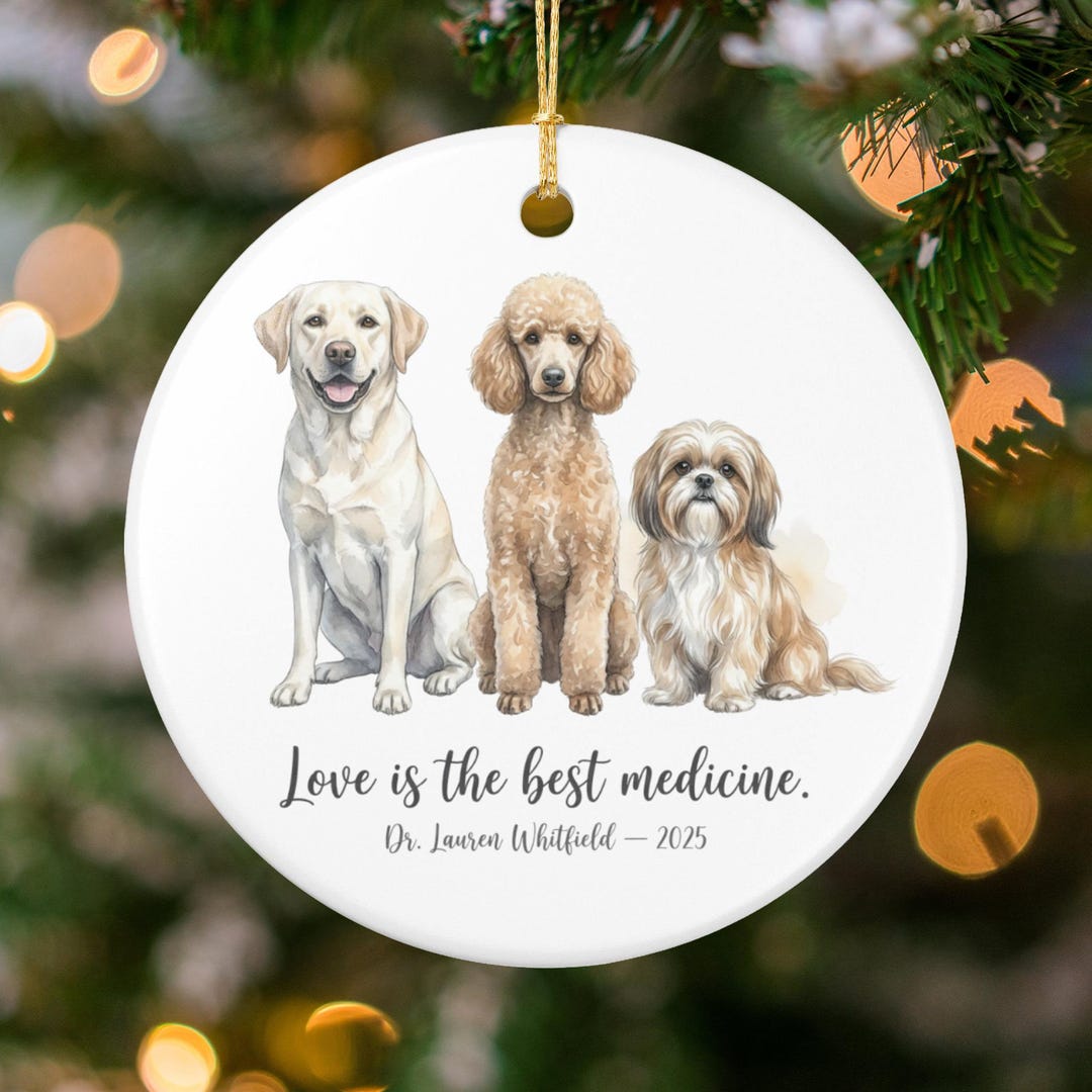 Personalized Dog Ornament: Custom Veterinary Name, Custom Dog Breeds ...