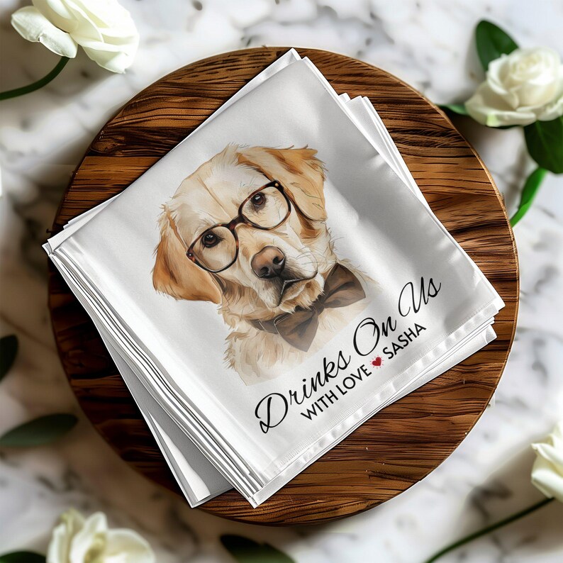 Custom Pet Portrait Napkins, Wedding & Party Favors - Etsy