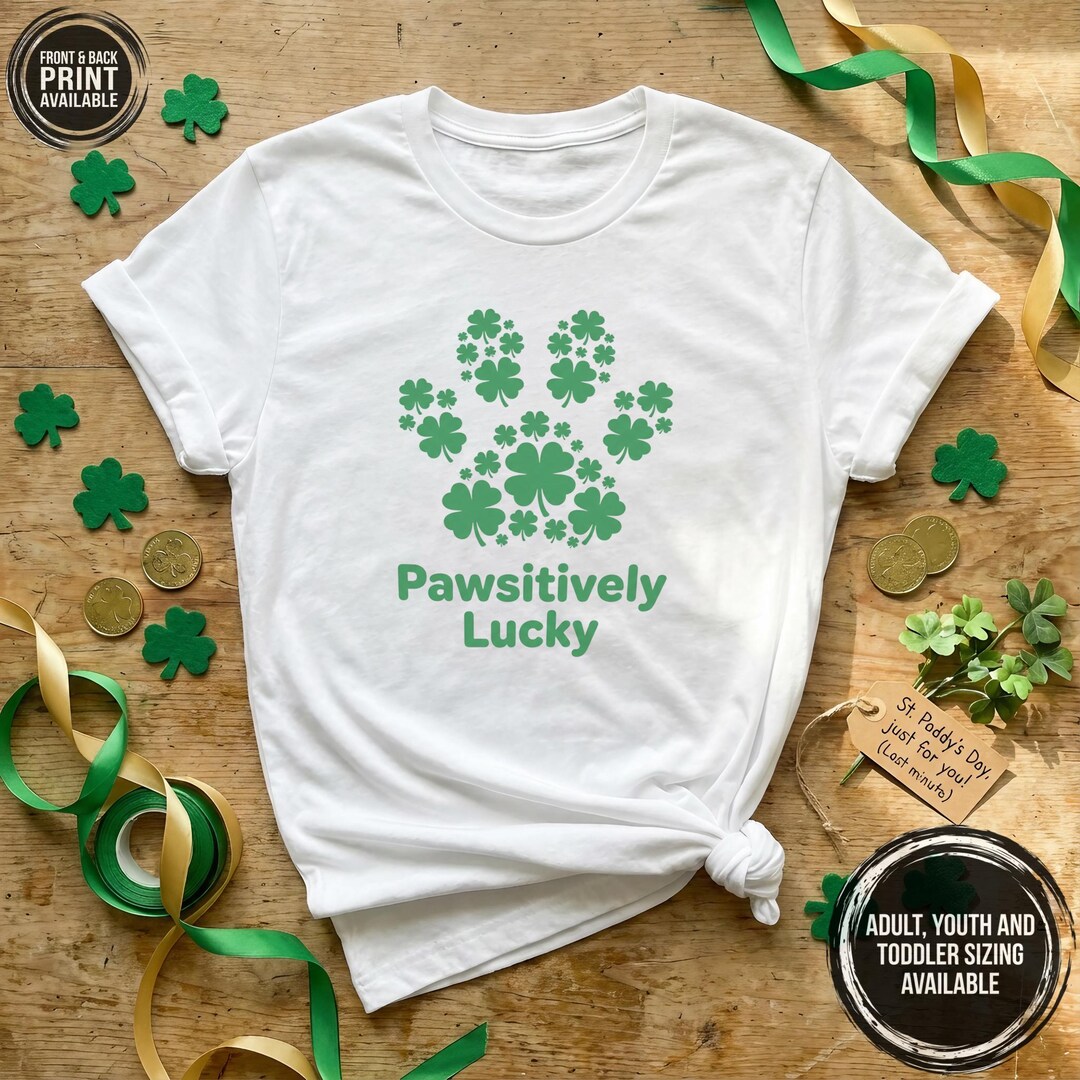 Comfort Colors® Pawsitively Lucky T-shirt: St Patricks Day Clover Dog ...