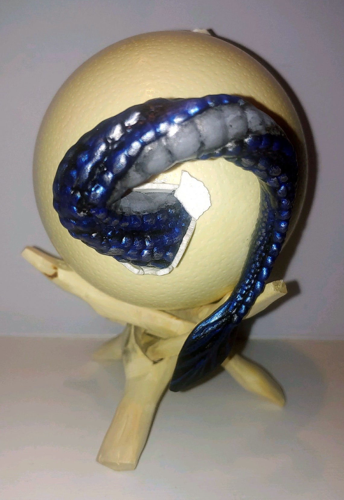 Silver-blue Dragon Hatching From "dragon Egg" - Etsy