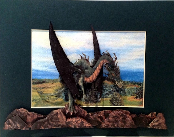 3D Fantasy Art: Forest Dragon Stalking Prey | Etsy