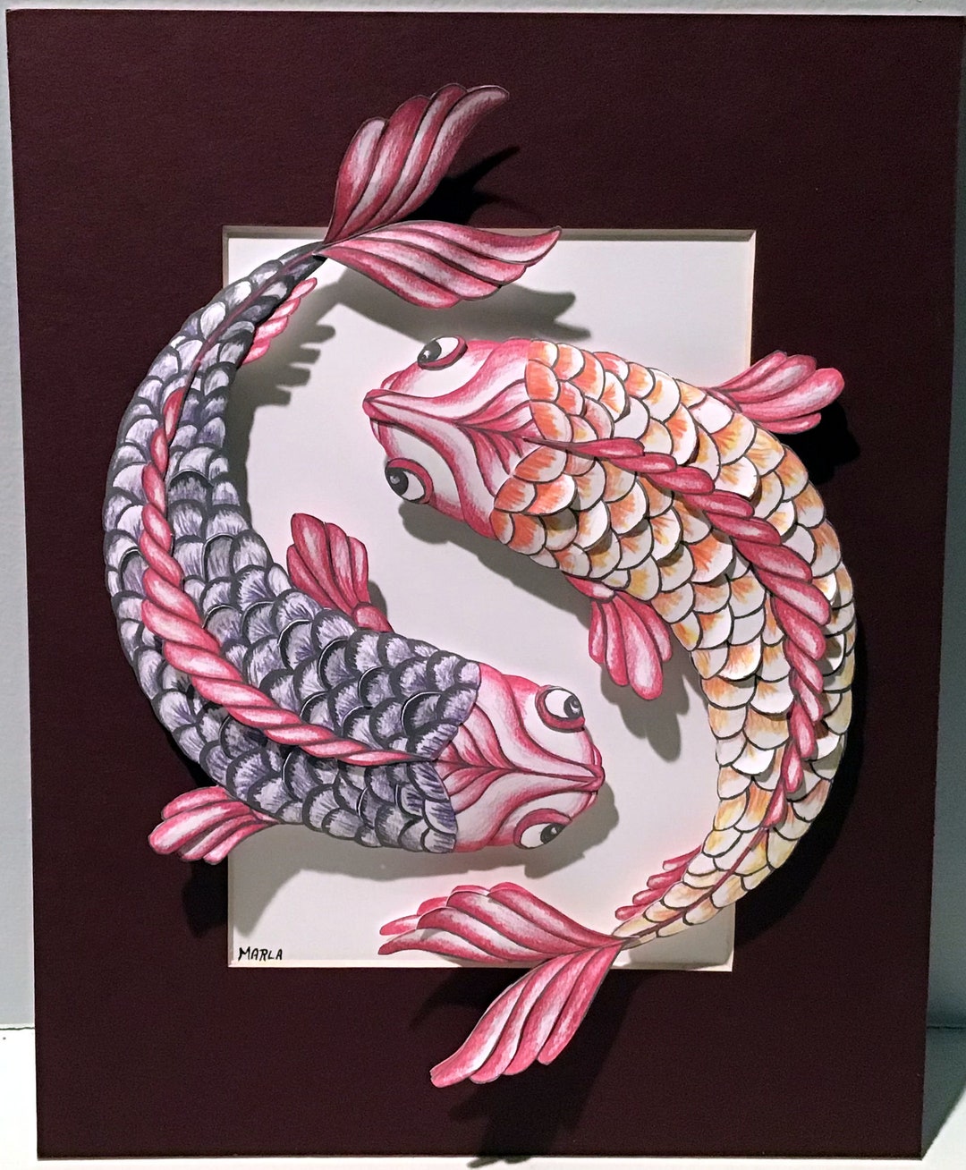 Koi Fish 3D Paper-cut - Etsy