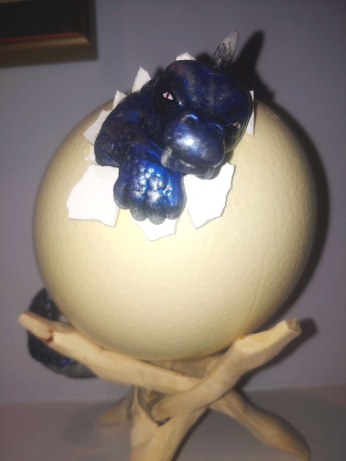 Silver-blue Dragon Hatching From "dragon Egg" - Etsy