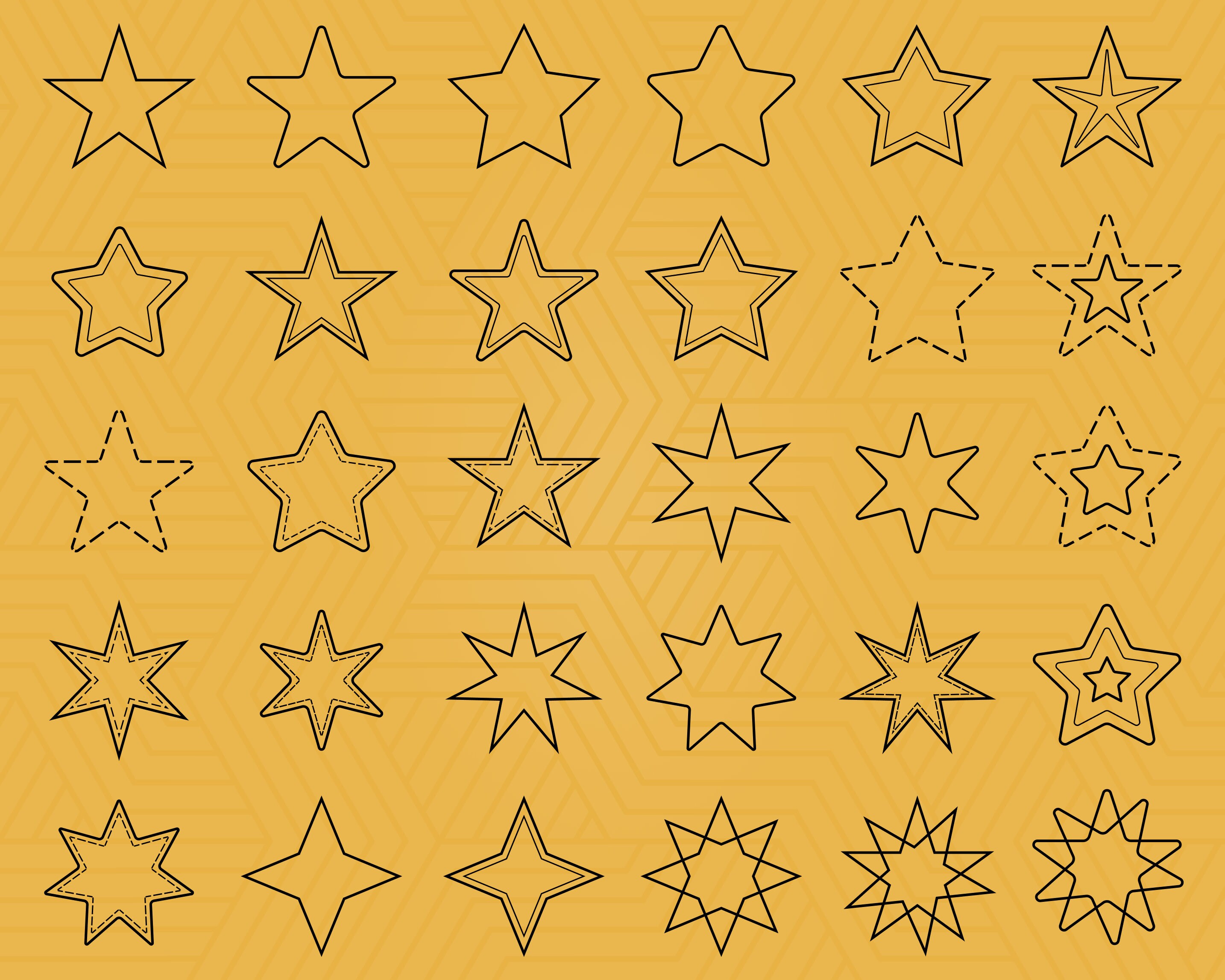30 Vector Stars Cut File Clip Art Star Shapes SVG DXF PNG - Etsy