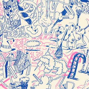 What // A3 Risograph Print by Fred Afraid - Etsy